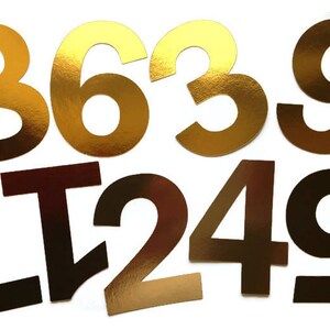 Gold Numbers for Wedding and Party Decorations, Table Numbers, Banners ...