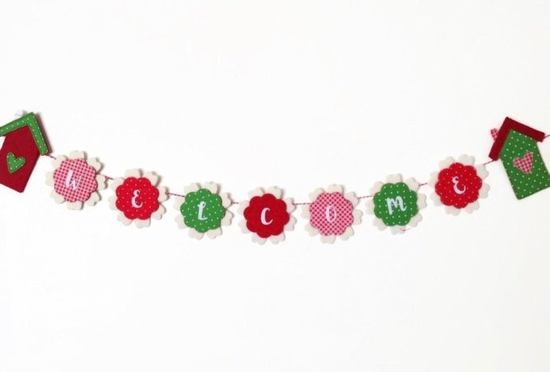 Welcome Garland Welcome Banner Home Decor Wall Art Hallway | Etsy