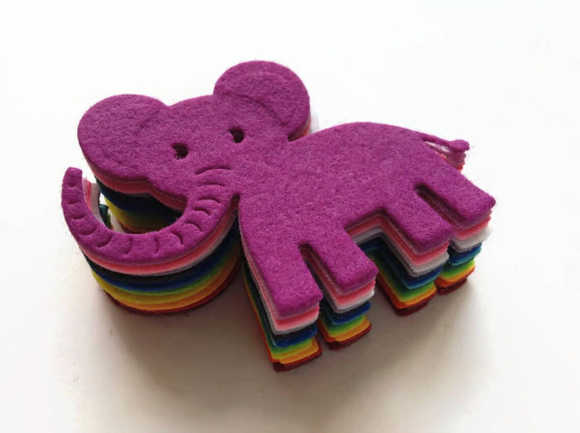 Felt Elephant Die Cut Cute Elephant Shape Applique for Sewing | Etsy