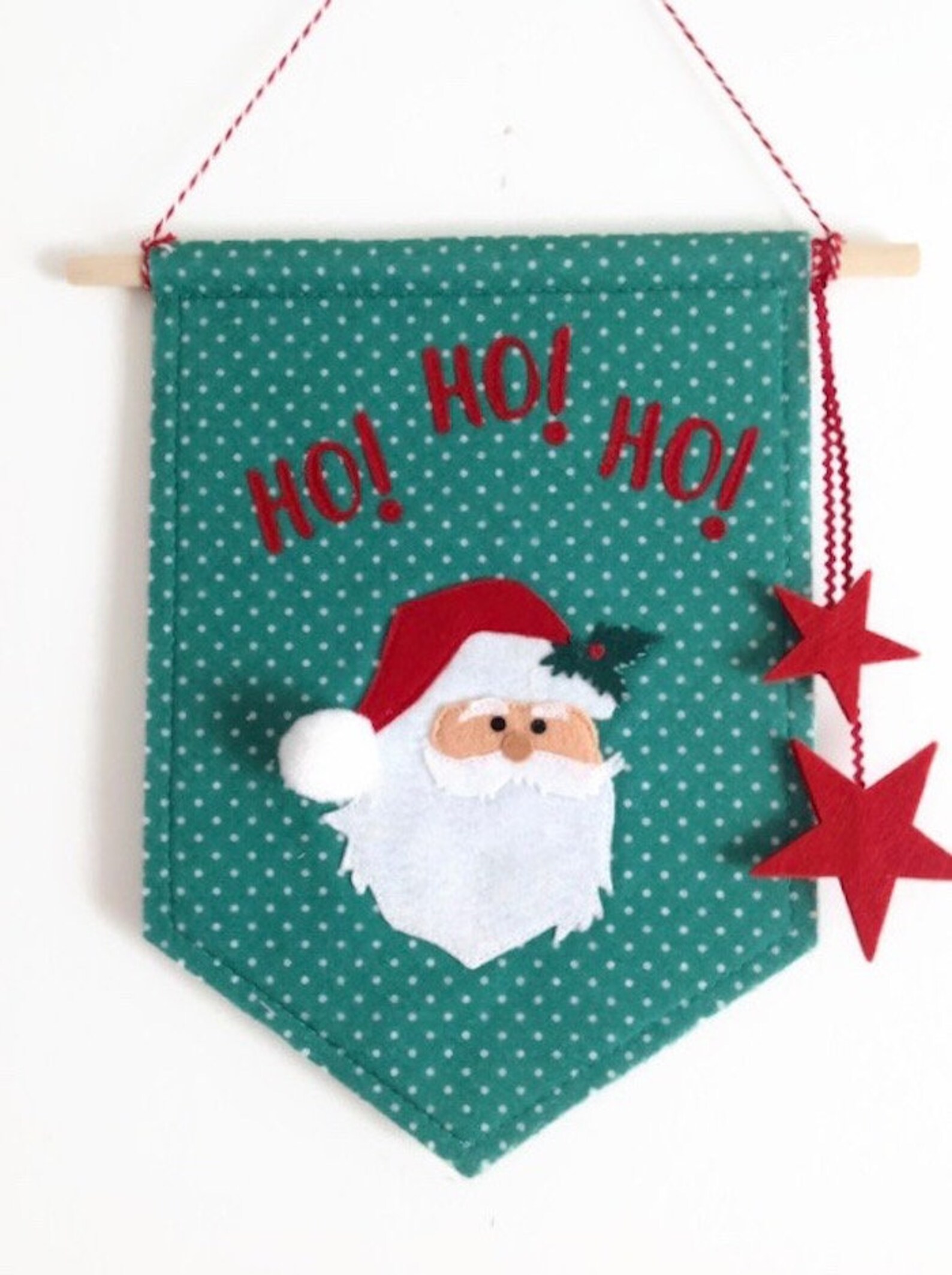 Santa Claus Felt Banner Handmade Christmas Decoration Santa - Etsy