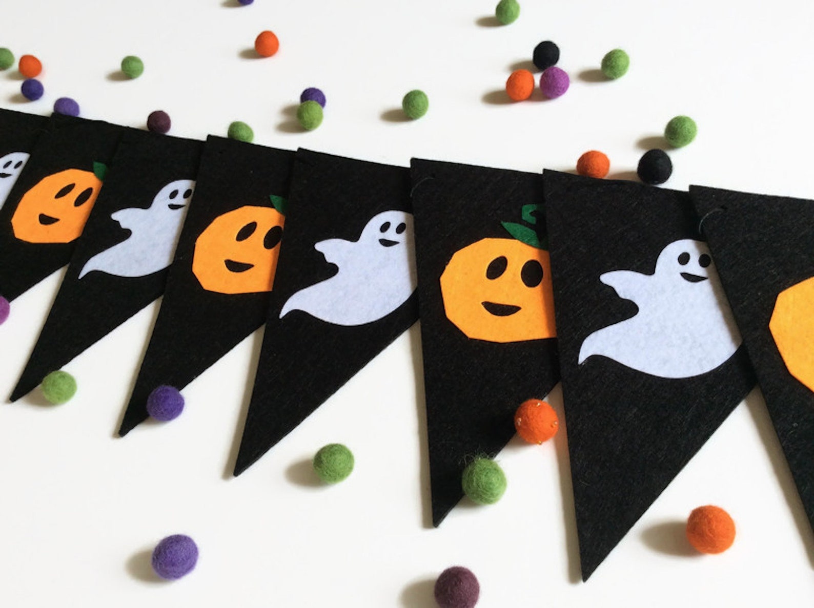 Halloween Bunting Ghost and Pumpkin Spooky Garland - Etsy UK