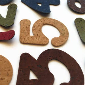 Set of 10 Cork Fabric Numbers, Cork Die Cut Applique Numbers for DIY ...