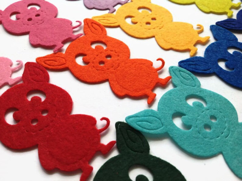 Felt Pig Die Cut, Cute Pig Applique for Sewing and Craft Projects in ...