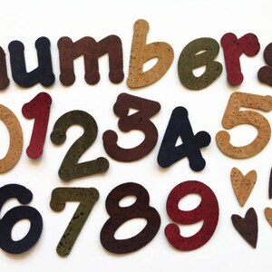 Cork Fabric Sew on Numbers, Cork Die Cut Applique Numbers for DIY ...
