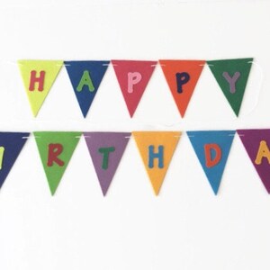 Happy Birthday Felt Banner Garland Decoration - Chose Your Colors ...