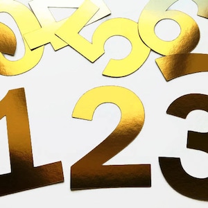 Gold Numbers for Wedding and Party Decorations, Table Numbers, Banners ...
