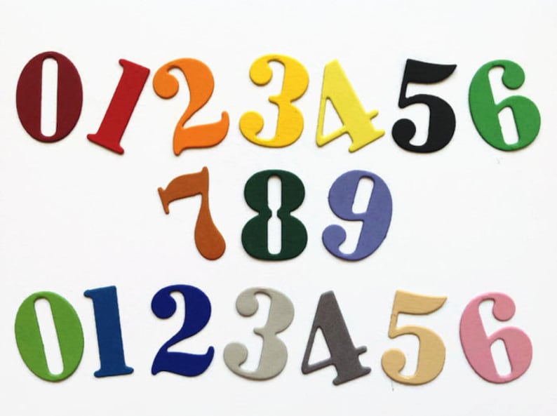 Die Cut Numbers Cardstock Paper Die Cuts for Crafting & - Etsy
