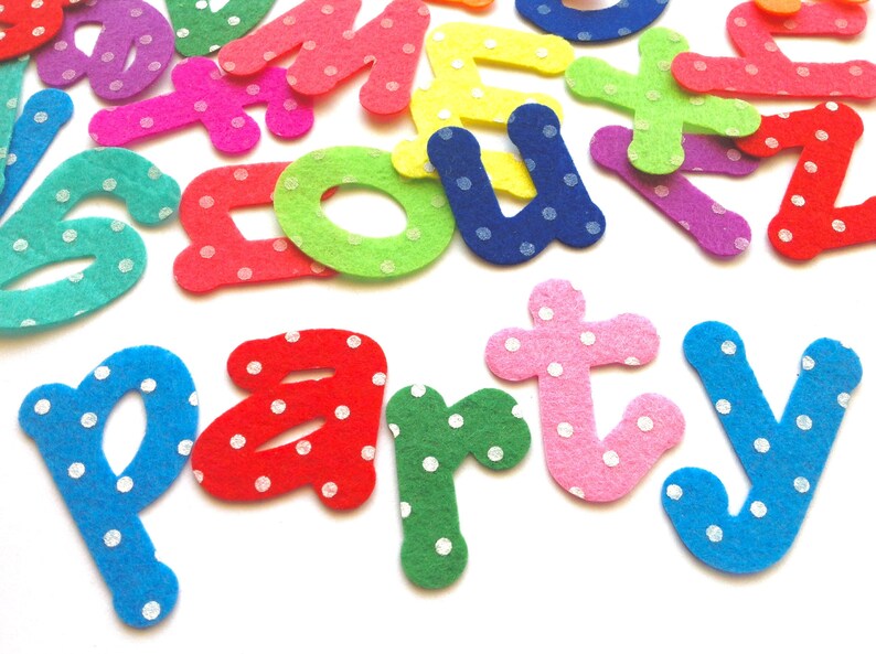 2 Inch Polka Dot Felt Letters, Die Cut Alphabets - 52 Lowercase ...