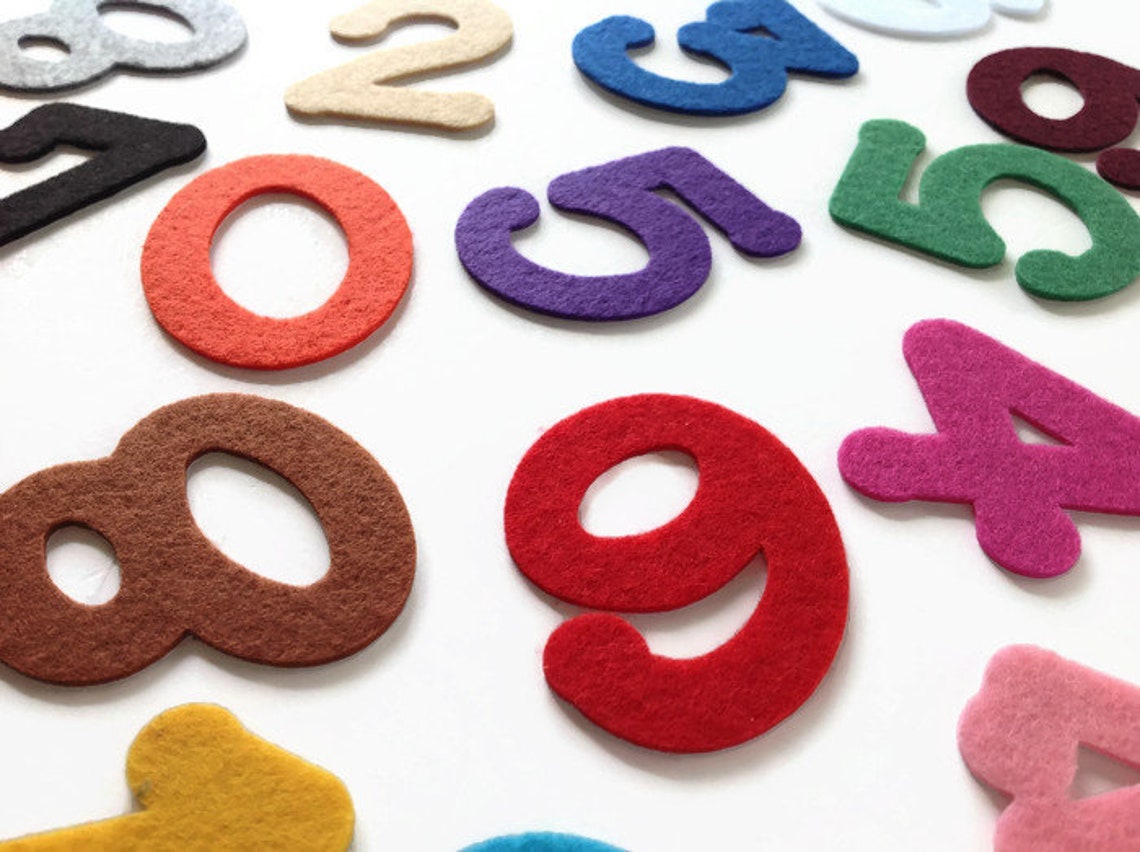 Adhesive Backed Felt Numbers, Peel and Stick Die Cut Numbers, 2 Inch 0 ...