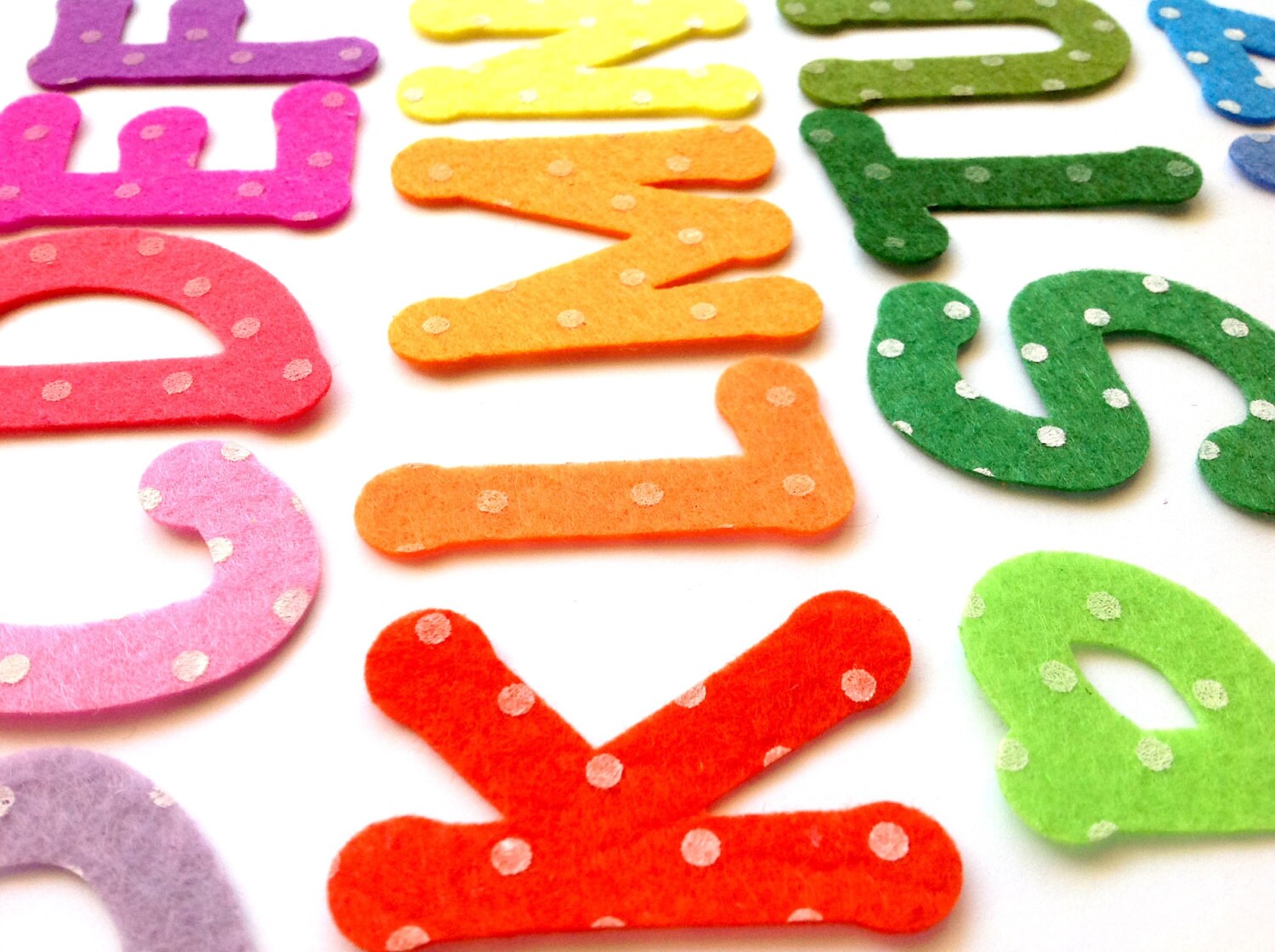 Polka Dot Felt Die Cut Letters 2 Alphabets 52 Pieces 2 - Etsy