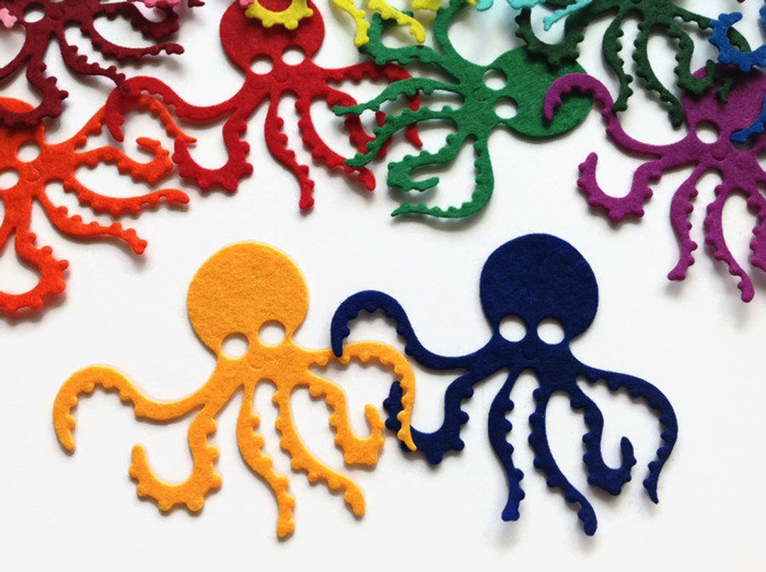 Felt Octopus Die Cut, Octopus Shape Applique for Sewing and Craft ...