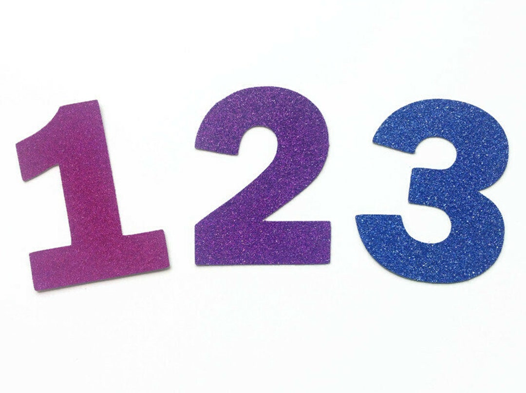9 Inch Glitter Numbers, Extra Large Glittery Cardstock Paper Die Cut ...