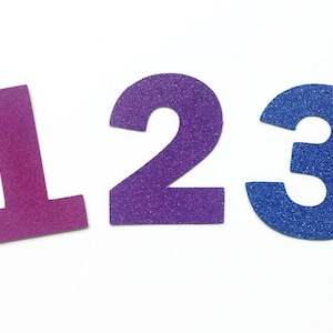 10 Inch Glitter Numbers, Extra Large Glittery Cardstock Paper Die Cut ...