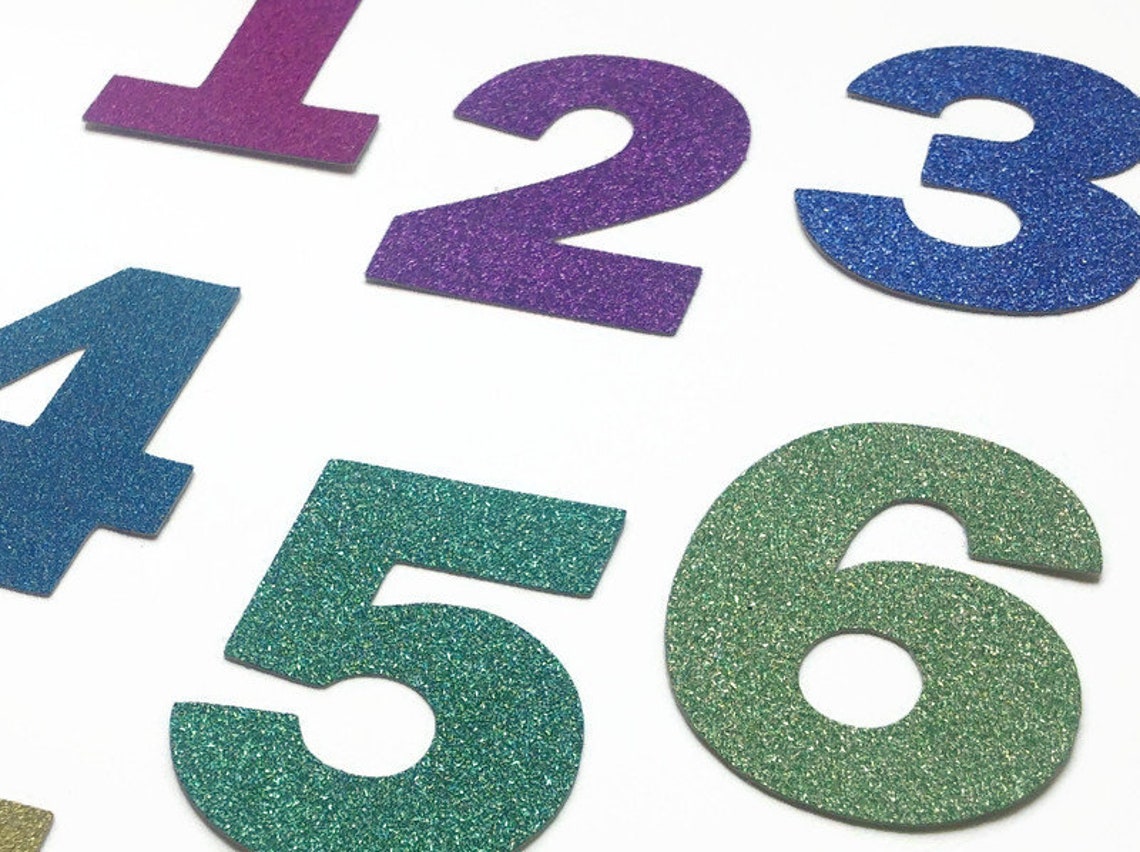 10 Inch Glitter Numbers Extra Large Glittery Cardstock Paper - Etsy UK