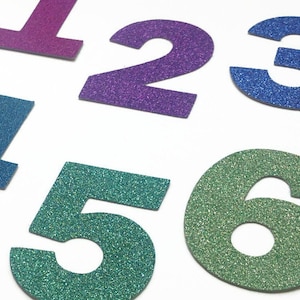 10 Inch Glitter Numbers, Extra Large Glittery Cardstock Paper Die Cut ...
