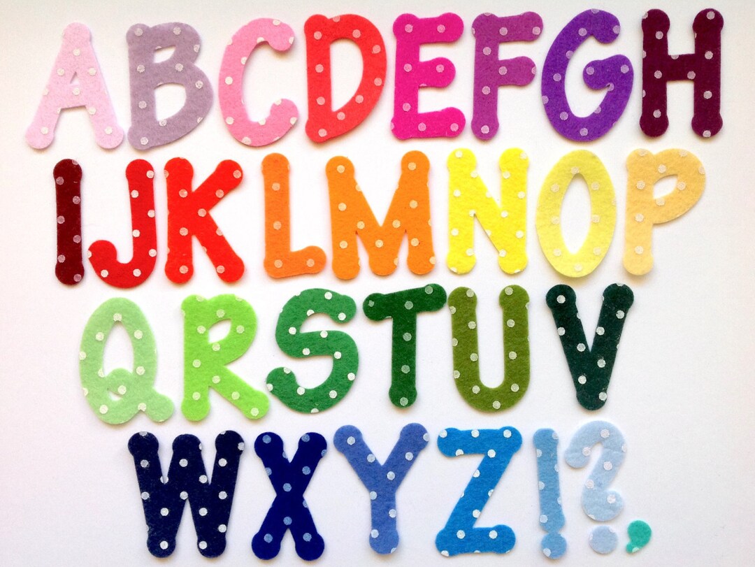 Polka Dot Felt Die Cut Letters, 2 Alphabets - 52 Pieces - 2 Inch ...
