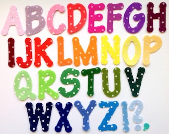 2 Inch Polka Dot Felt Letters Die Cut Alphabets 52 | Etsy