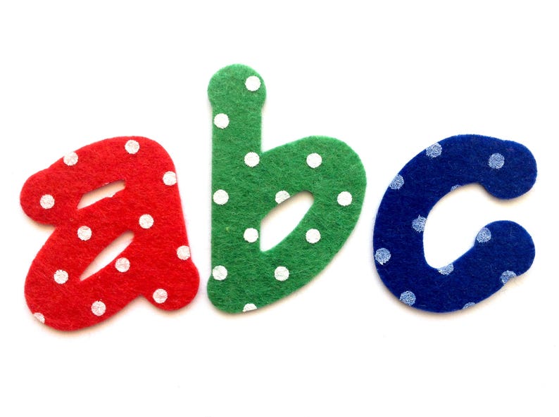 2 Inch Polka Dot Felt Letters, Die Cut Alphabets - 52 Lowercase ...