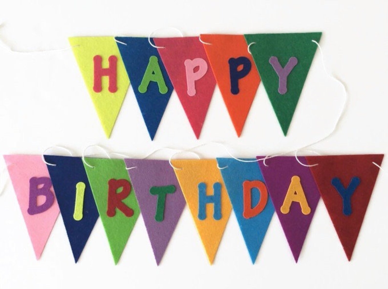 Happy Birthday Felt Banner Garland Decoration Chose Your - Etsy