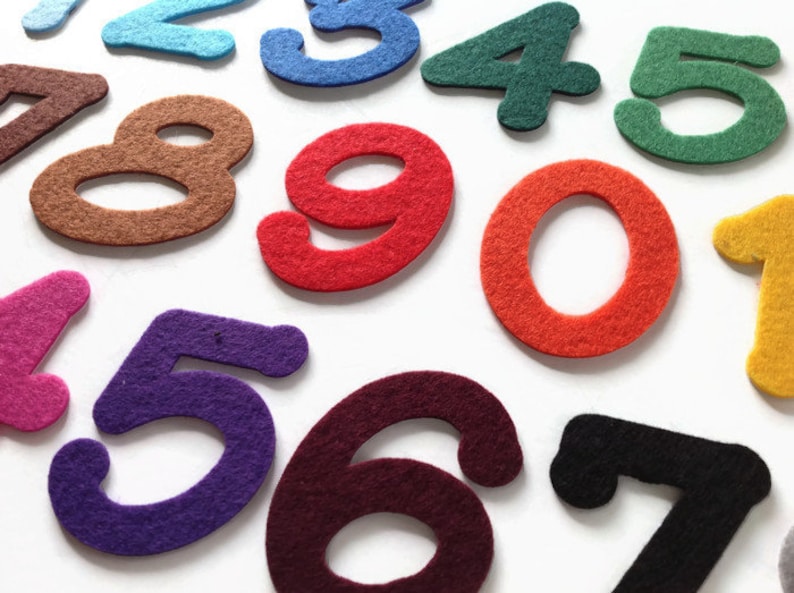 Adhesive Backed Felt Numbers, Peel and Stick Die Cut Numbers, 2 Inch 0 ...
