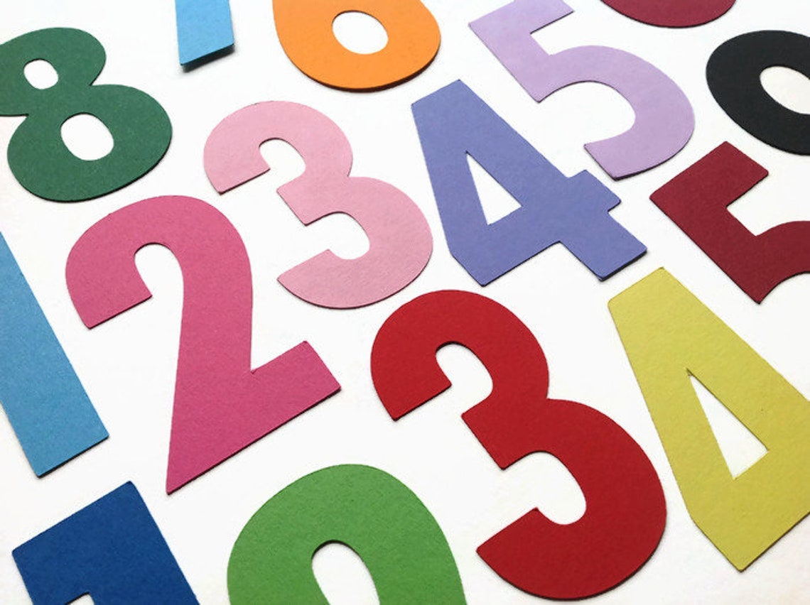 6 Cardstock Paper Numbers Large Paper Die Cut Numbers | Etsy