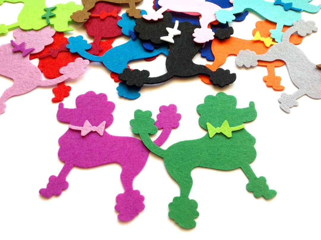 Felt Dogs, Felt Poodle Die Cut , Cute Applique Dogs for Sewing and ...
