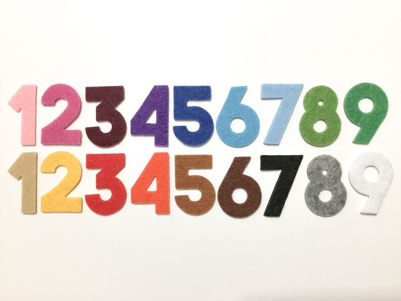 Adhesive Backed Felt Numbers, Peel and Stick Die Cut Numbers, 1 1/4 ...