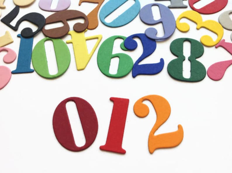 Die Cut Numbers Cardstock Paper Die Cuts for Crafting & - Etsy