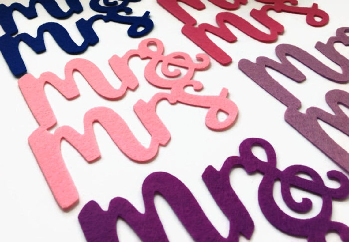 Felt Mr & Mrs Die Cuts Couple's Applique for Sewing and | Etsy