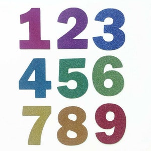10 Inch Glitter Numbers, Extra Large Glittery Cardstock Paper Die Cut ...