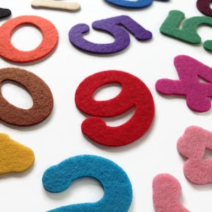Adhesive Backed Felt Numbers, Peel and Stick Die Cut Numbers, 2 Inch 0 ...