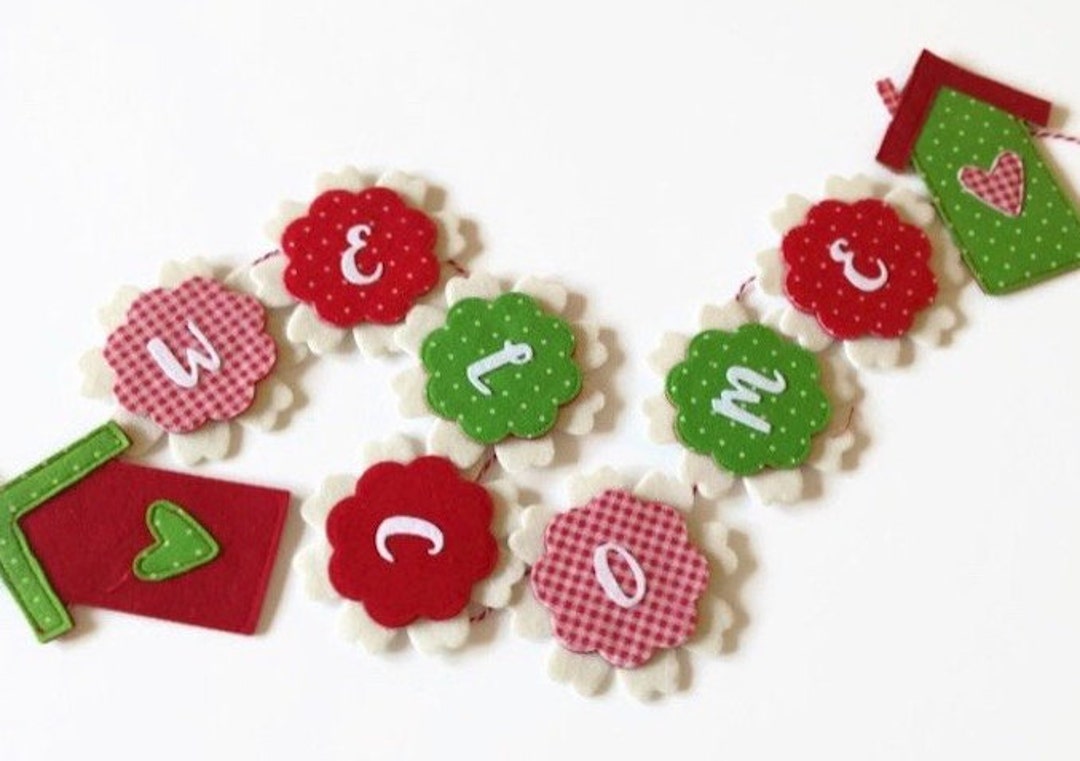 Welcome Garland, Welcome Banner, Home Decor Wall Art, Hallway Decor - Etsy