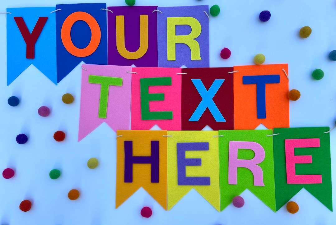 Custom Felt Banner, Choose Your Text and Colors Handmade Personalized ...