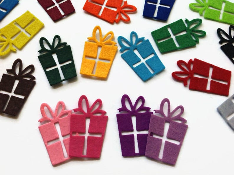 Gift Die Cut, Cute Felt Christmas or Birthday Present Decorations for ...