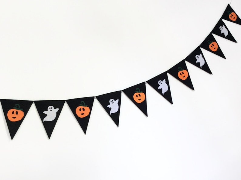 Halloween Bunting Ghost and Pumpkin Spooky Garland | Etsy