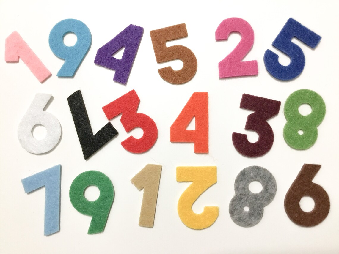 Adhesive Backed Felt Numbers, Peel and Stick Die Cut Numbers, 1 1/4 ...