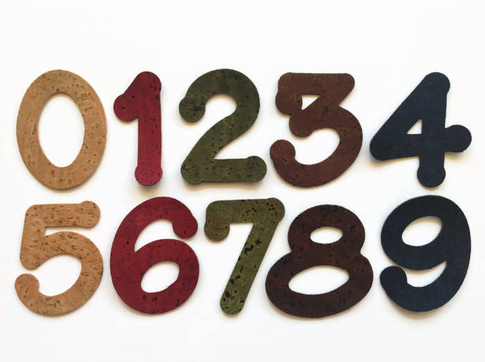 Cork Fabric Sew on Numbers, Cork Die Cut Applique Numbers for DIY ...