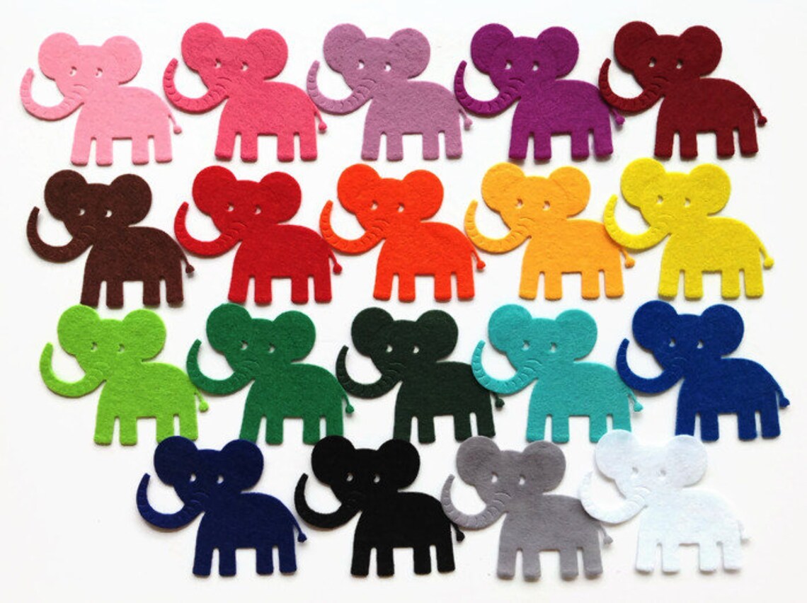 Felt Elephant Die Cut Cute Elephant Shape Applique for Sewing - Etsy