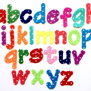 2 Inch Polka Dot Felt Letters, Die Cut Alphabets - 52 Lowercase ...