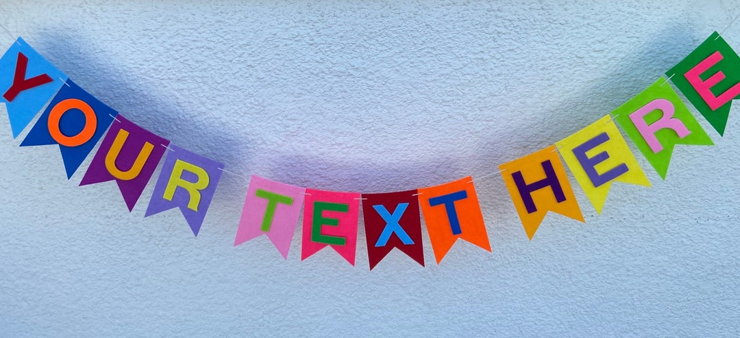 Custom Felt Banner, Choose Your Text and Colors! Handmade Personalized ...