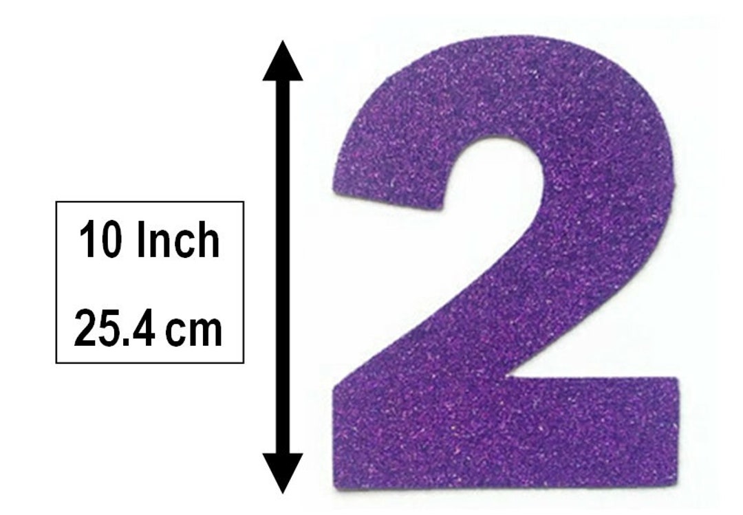 10 Inch Glitter Numbers, Extra Large Glittery Cardstock Paper Die Cut ...