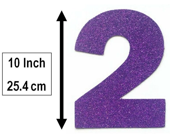 10 Inch Glitter Numbers, Extra Large Glittery Cardstock Paper Die Cut ...
