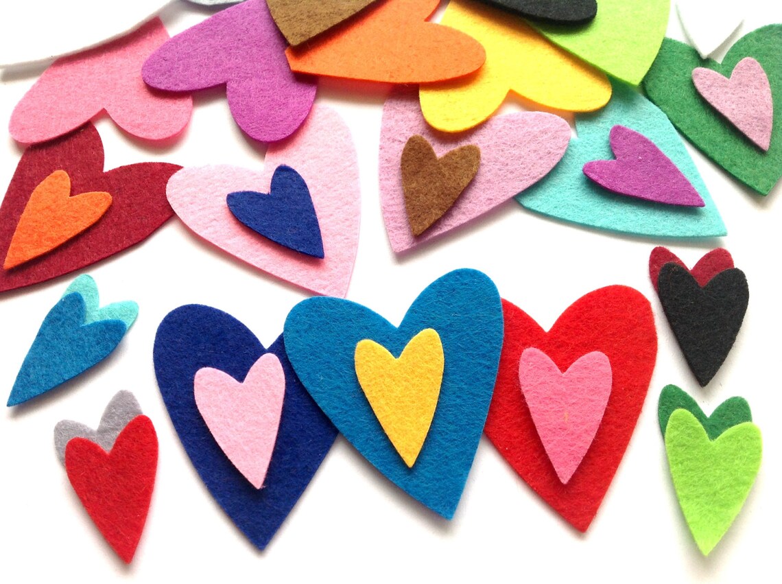 Heart Die Cuts Felt Hearts Heart Shapes for Applique Sewing - Etsy