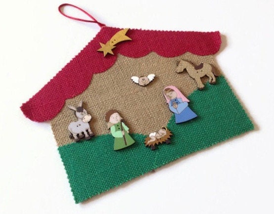 Large Nativity Buttons Christmas Crafts Mary Joseph Baby | Etsy