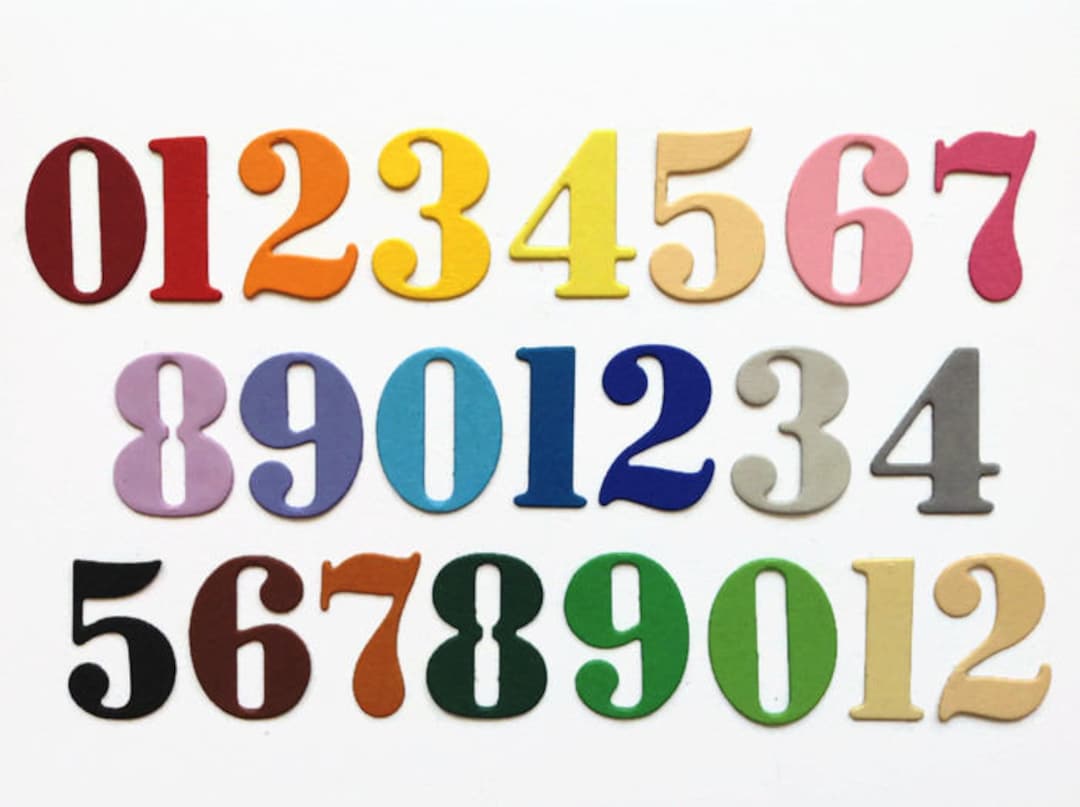 Die Cut Numbers, Cardstock Paper Die Cuts for Crafting & Scrapbooking ...