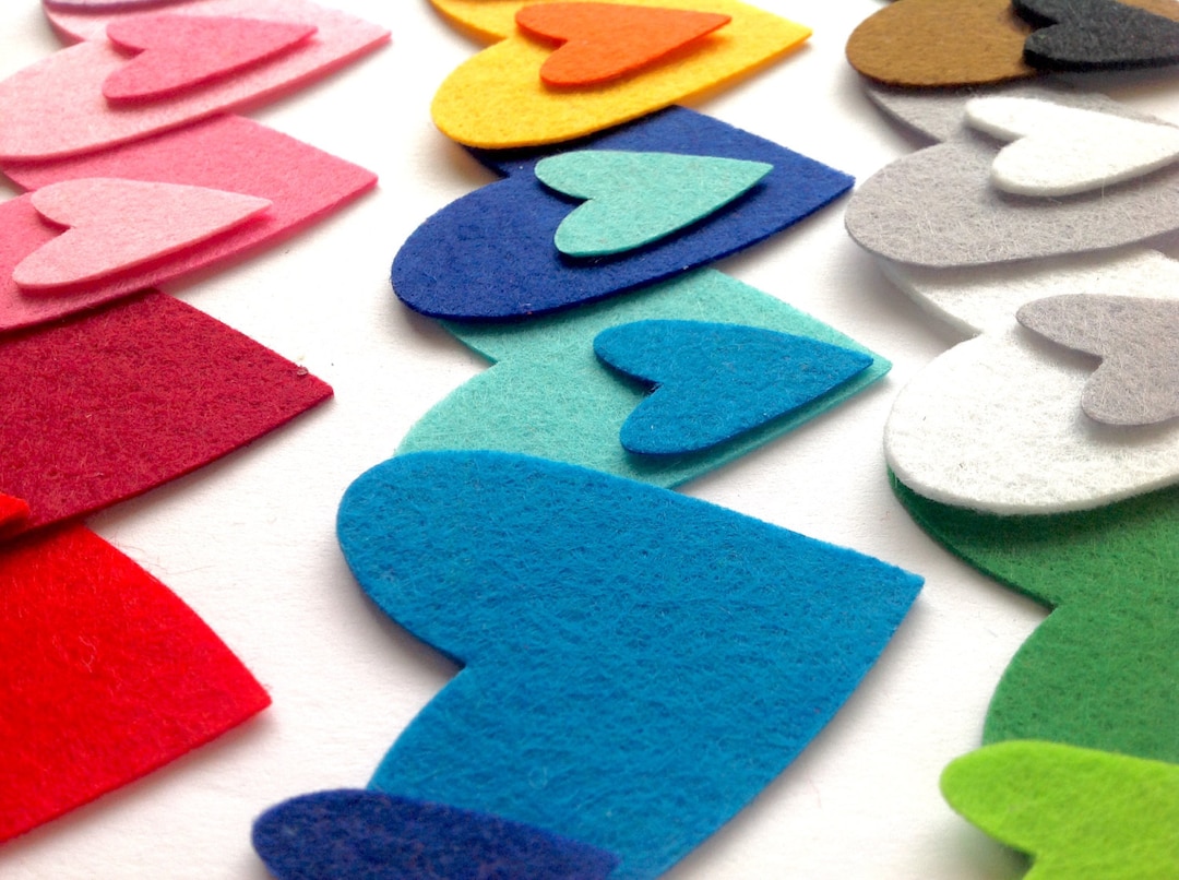 Heart Die Cuts, Felt Hearts, Heart Shapes for Applique, Sewing and ...