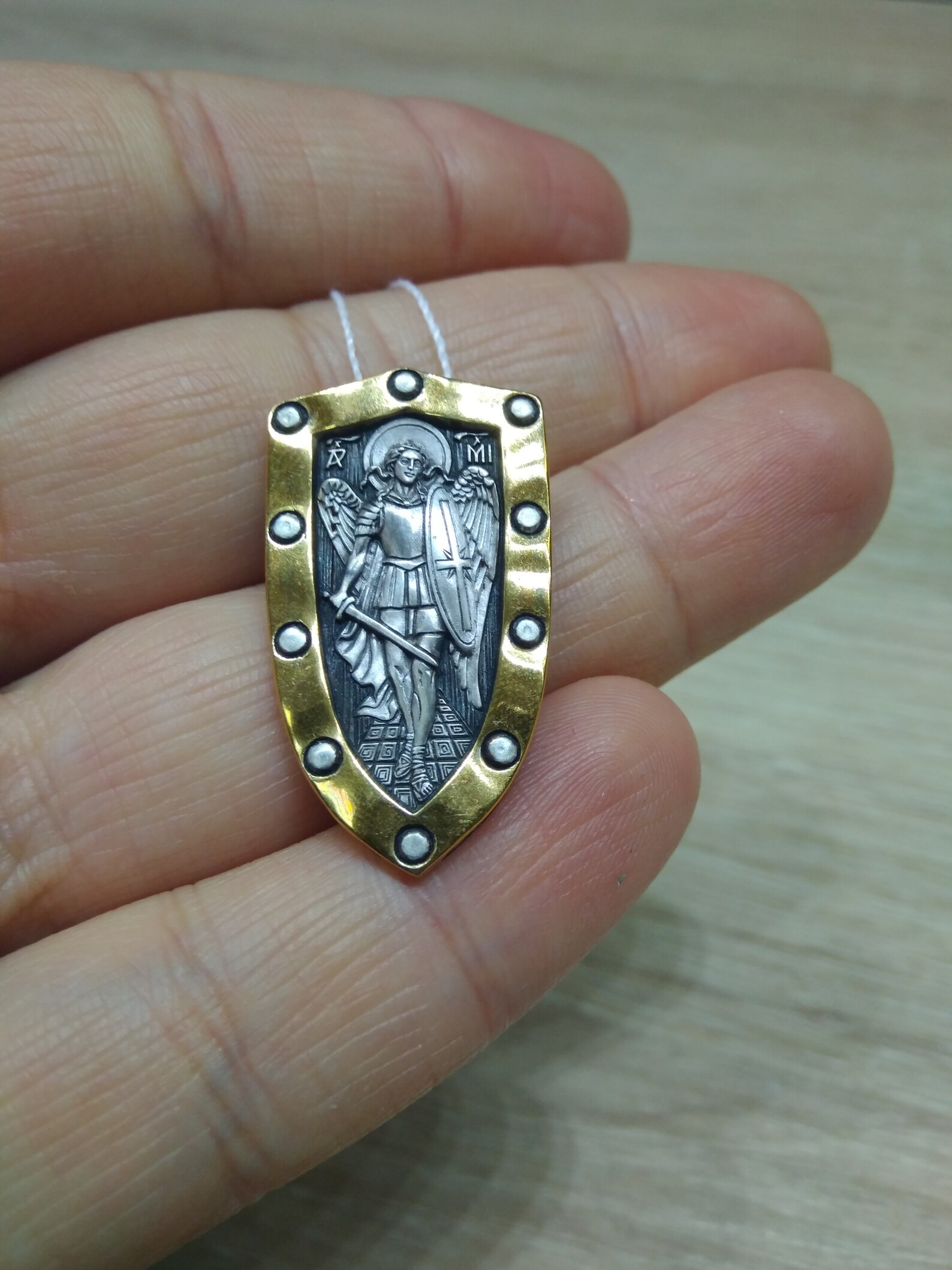 Silver 925 Gold999 Orthodox Pedant Archangel Michael Shield | Etsy