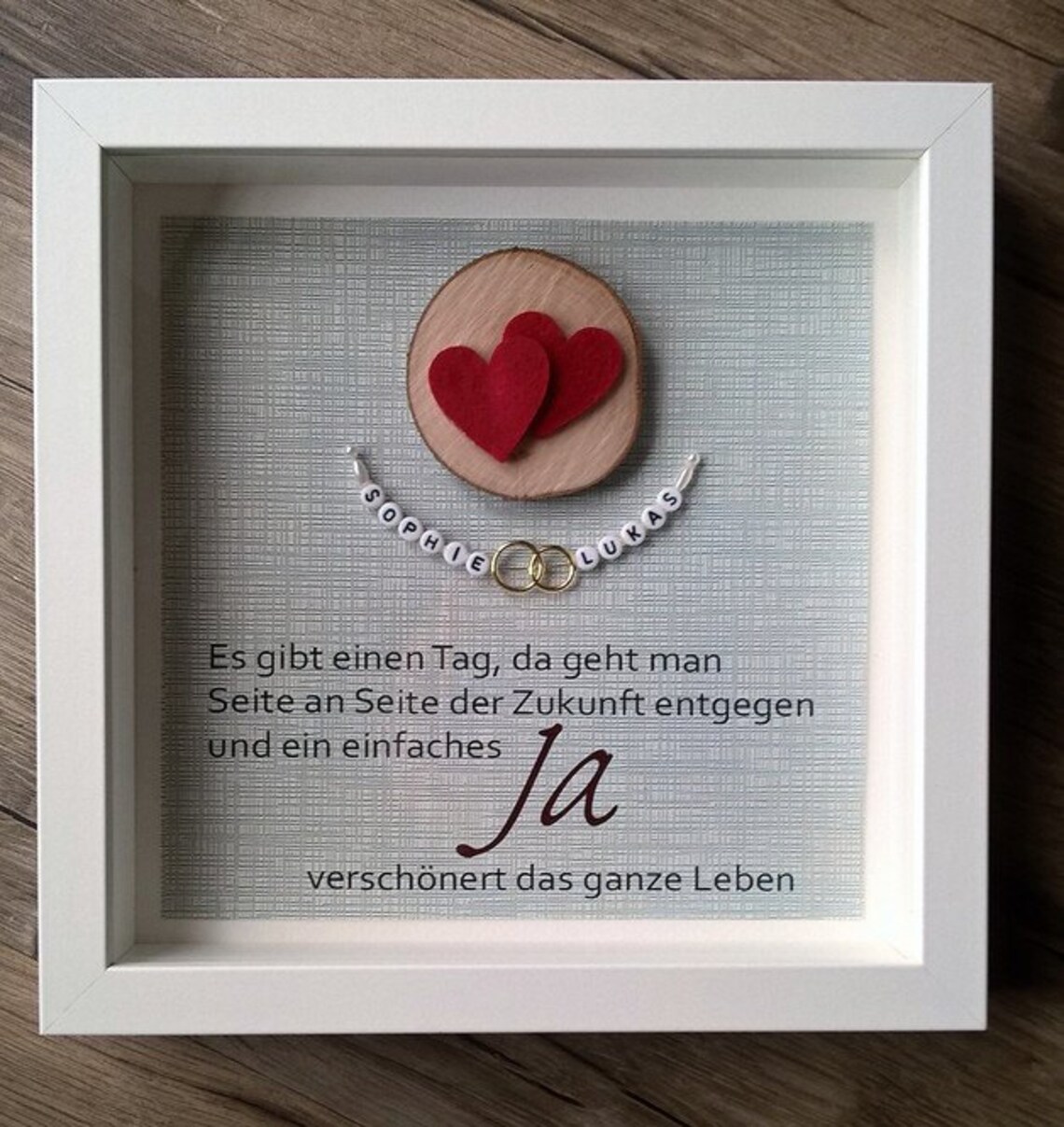 Hochzeitsgeschenk Bild Ringe im Rahmen Ringe | Etsy