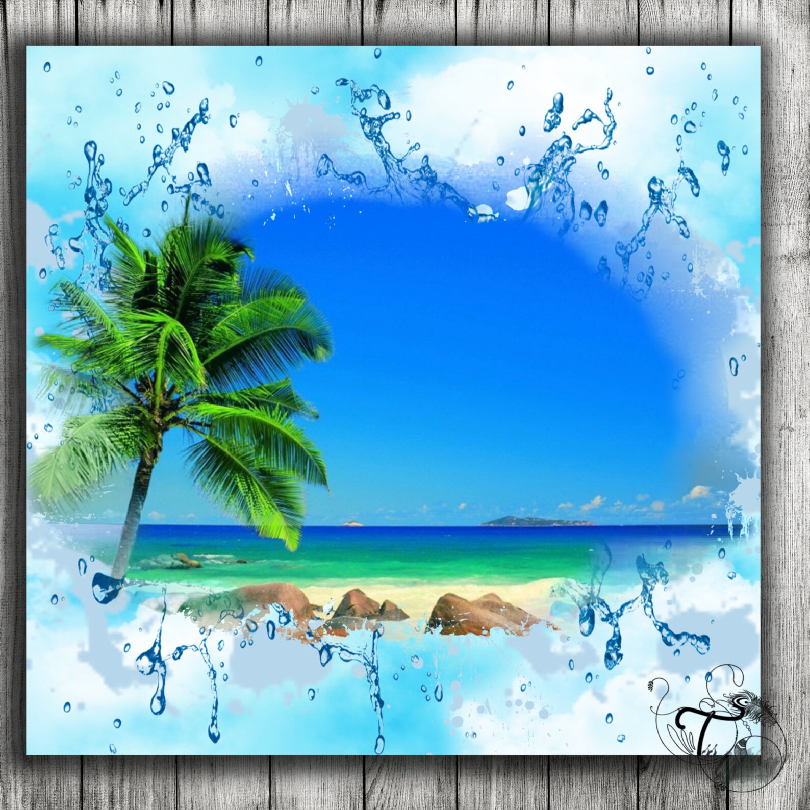 Tropical Island Digital Paper Beach Island Texture Patten | Etsy