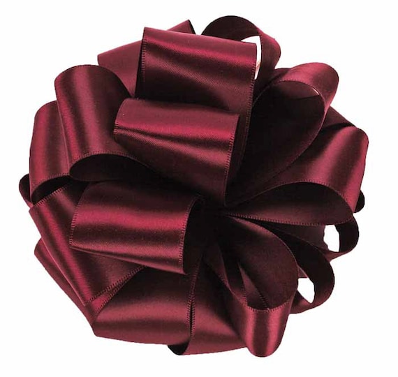 Maroon Satin Ribbon Ribbon by the Yard Maroon Double Faced - Etsy